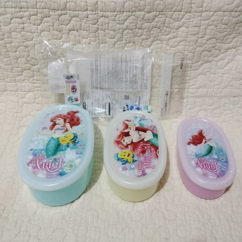 SKATER DISNEY PRINCESS LITTLE MERMAID ARIEL 3-PIECE SET LUNCH BOX FOOD ...