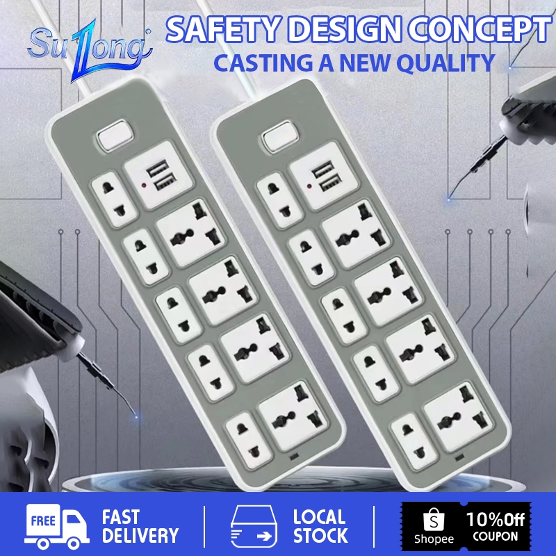 Extension Plug US Multi Plug socket Power Strip with 9 Power Socket + 2 ...