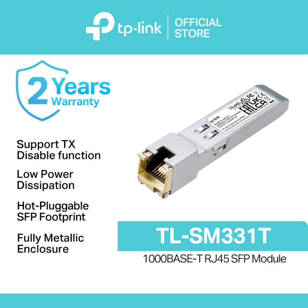 TP-Link | TL-SM331T | 1000BASE-T | RJ45 | SFP | Durable | Metal Casing | Plug and Play | Module ...