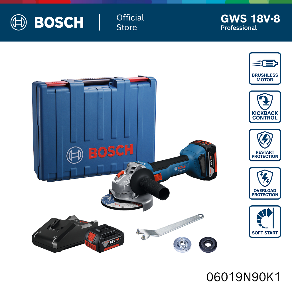 Bosch Power Tools GWS 18V-8 Professional 18V Cordless Small Angle ...