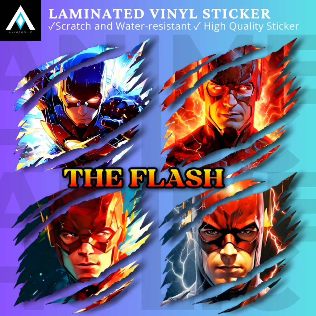 THE FLASH "SCRATCH STICKERS" SUPER HEROES STICKERS , LAMINATED VINYL ...