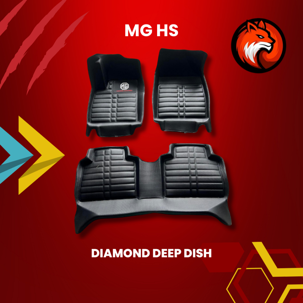 MG HS Premium Diamond Deep Dish Car Matting, interior car accessories ...