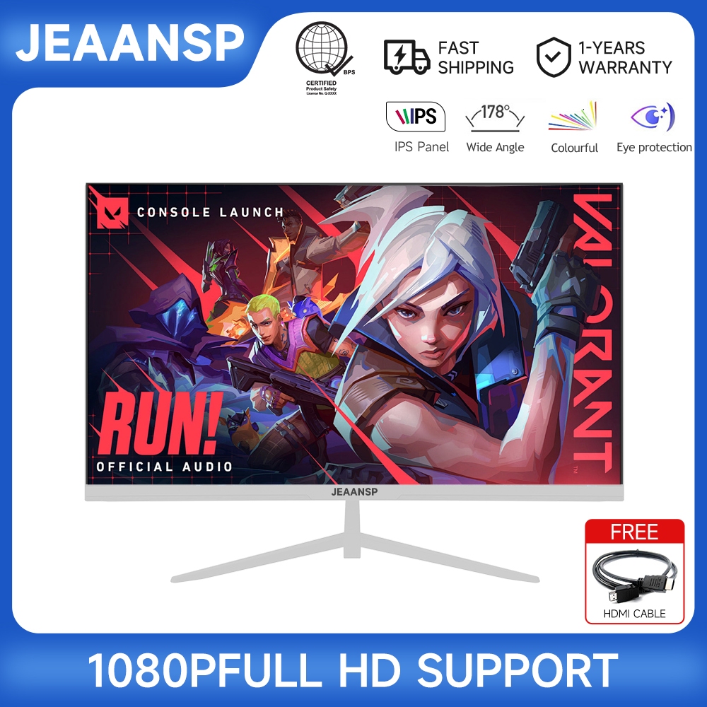 JEAANSP 27'' Borderless Gaming Monitor PC Screen 75HZ Frameless 4ms ...