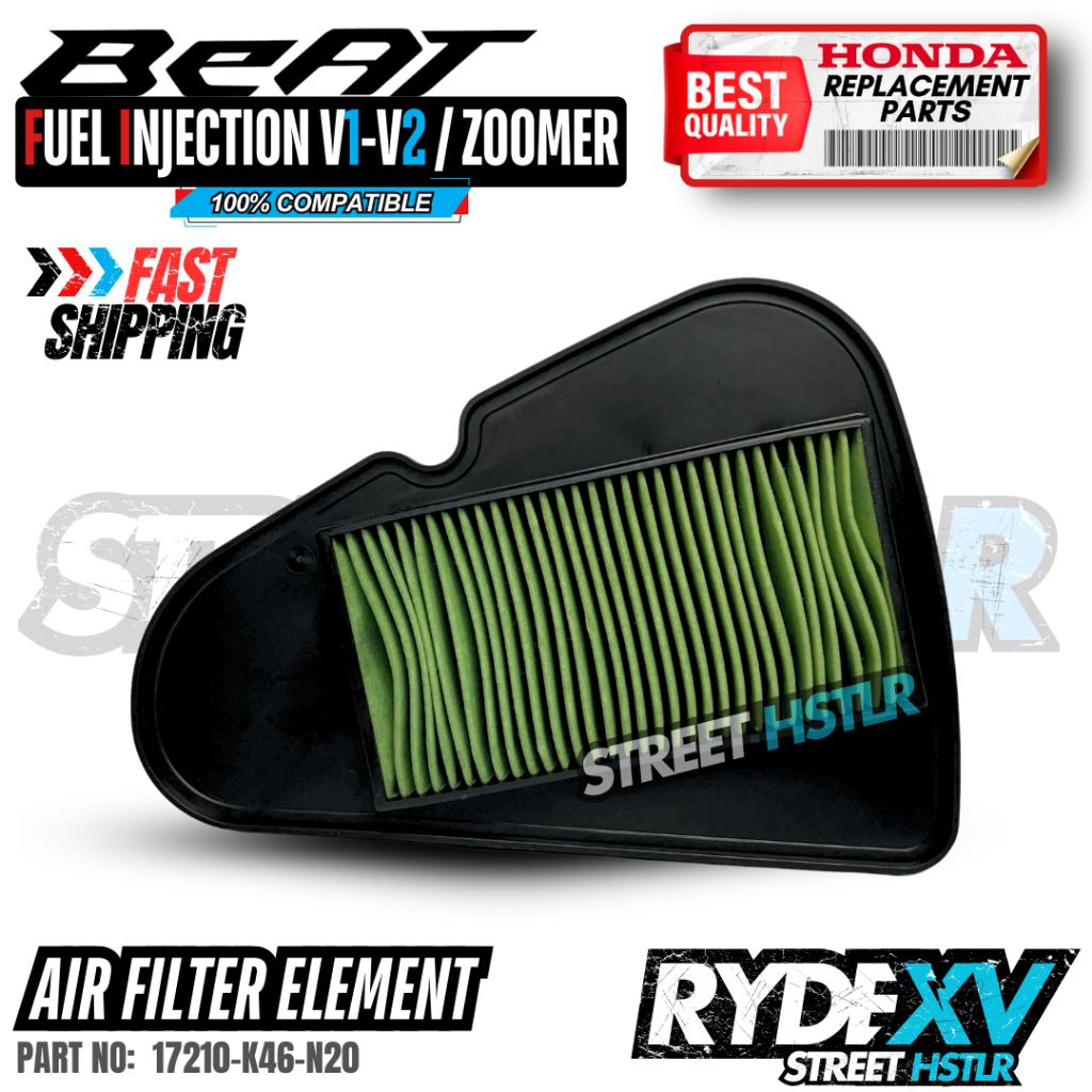 AIR FILTER ELEMENT Honda Beat Fi V1 & V2 (17210-K46-N20) | Shopee ...