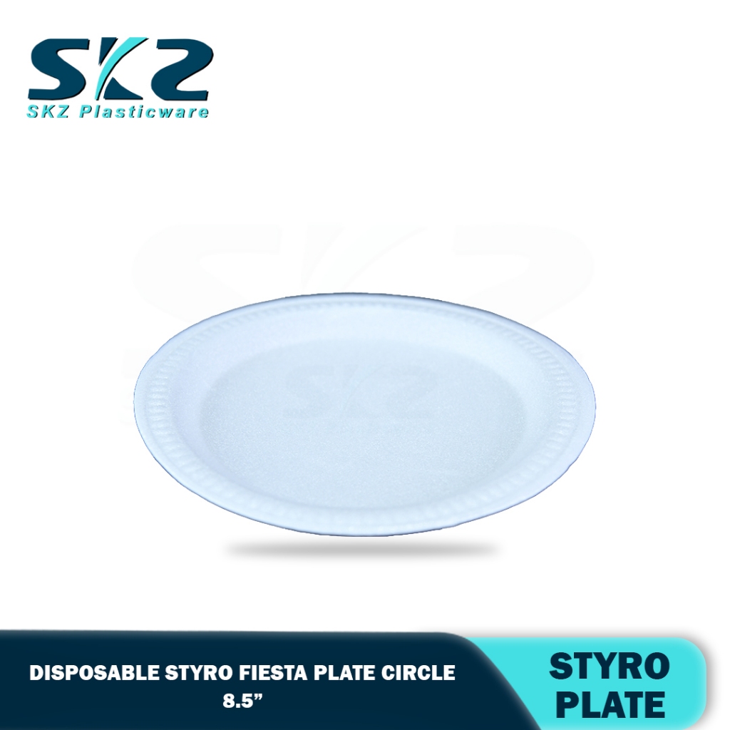 SKZ 100pcs Styro Plates, Disposable Styro Plates, Fiesta Styro Plates ...