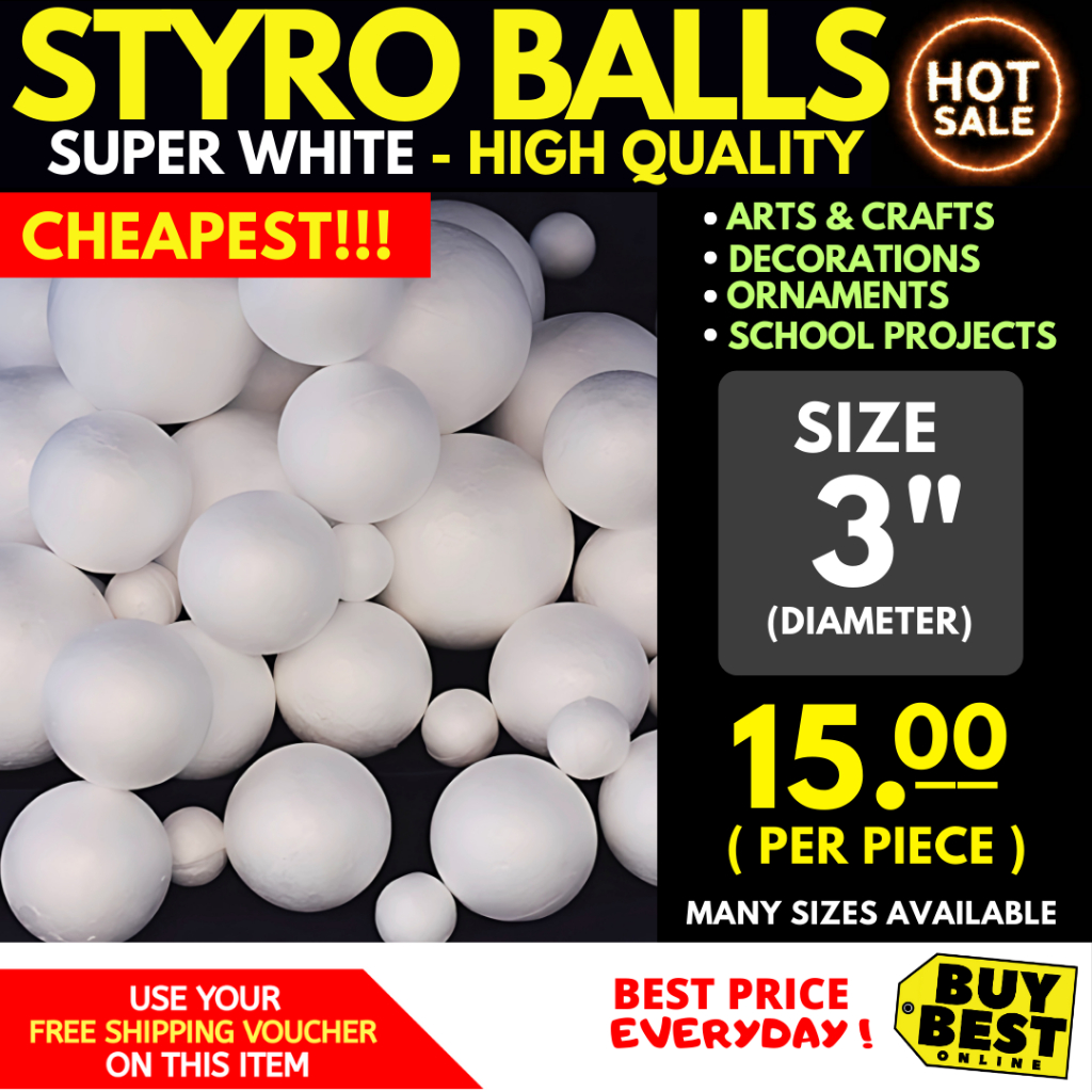 **3" Styro Ball Parties Christmas School Projects Props [CHEAPEST ...