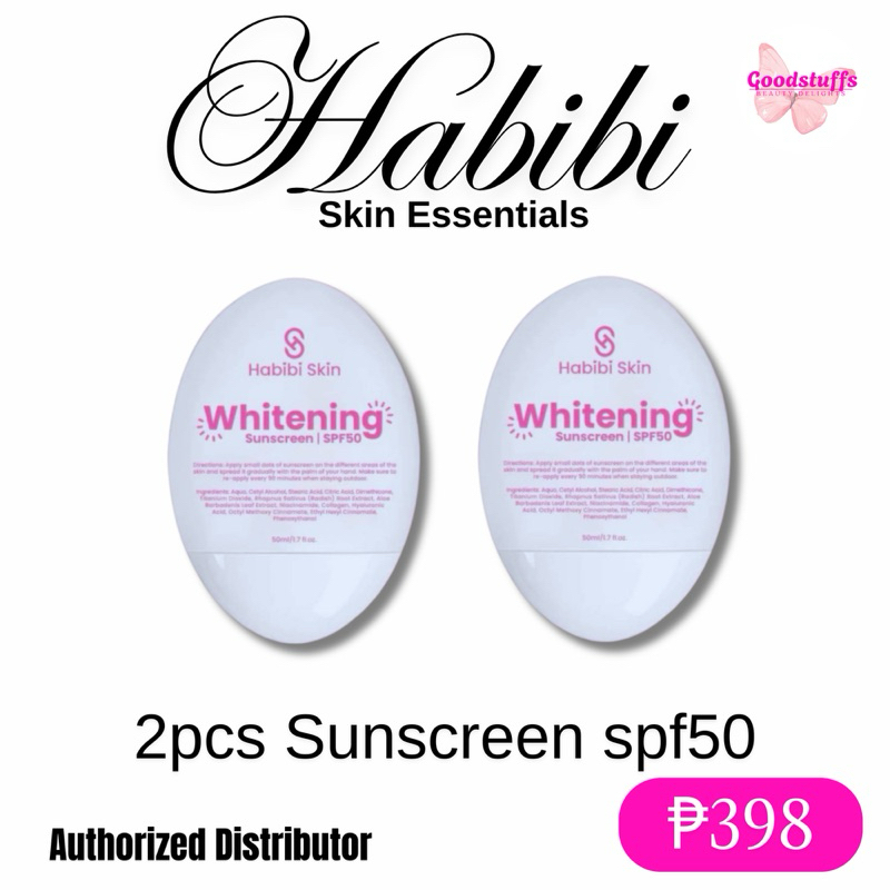 2pcs Authentic Habibi Skin combo set Sunscreen SPF50 | Shopee Philippines