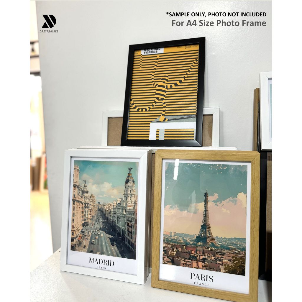 A4 (8.25"x11.75") Wall Hang Picture Frame with Optional Stand Variant ...