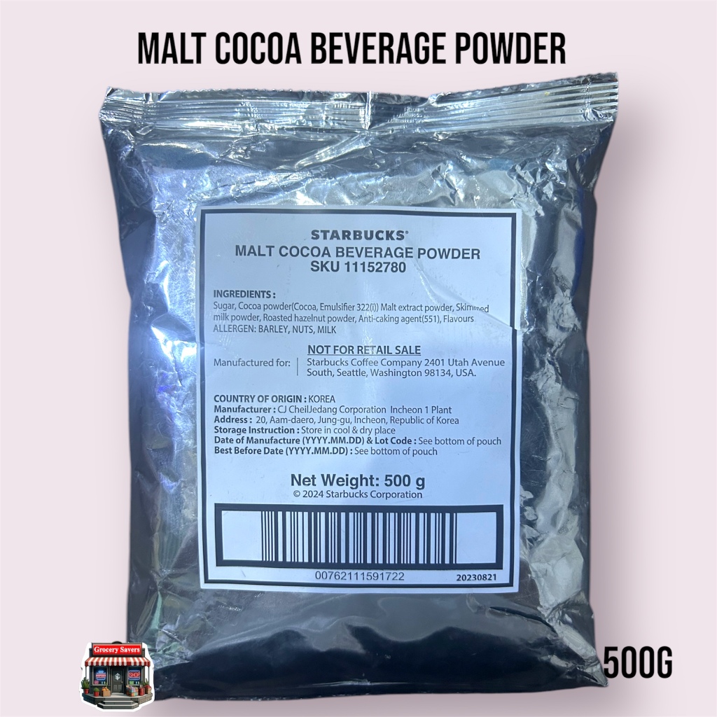 STARBUCKS MALT COCOA POWDER 500g | Shopee Philippines