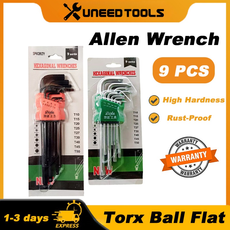 9 PCS Torx Wrench Hex Key Set Star Allen Wrench Set Original Ball ...