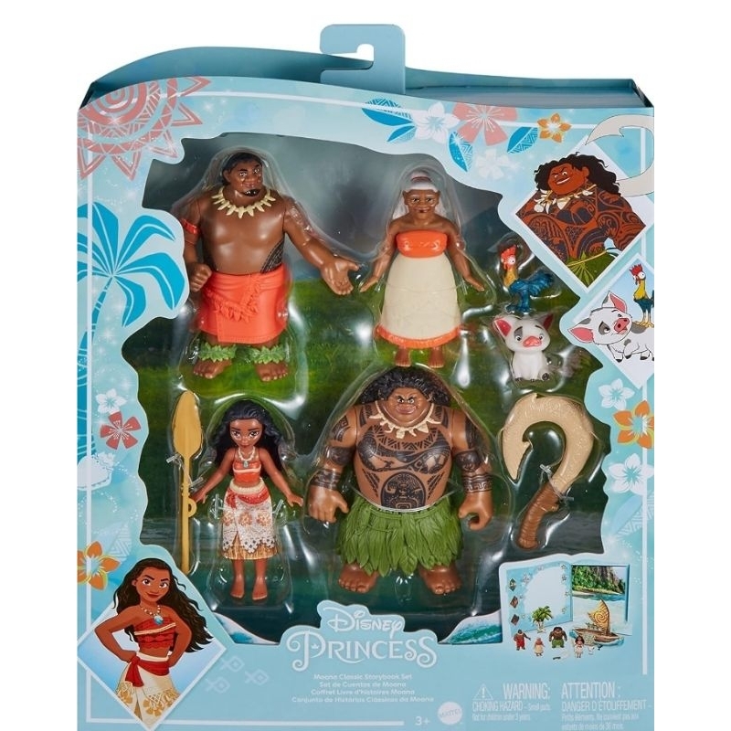 Mattel Disney Princess Moana Small Doll Story Pack with 5 Character ...