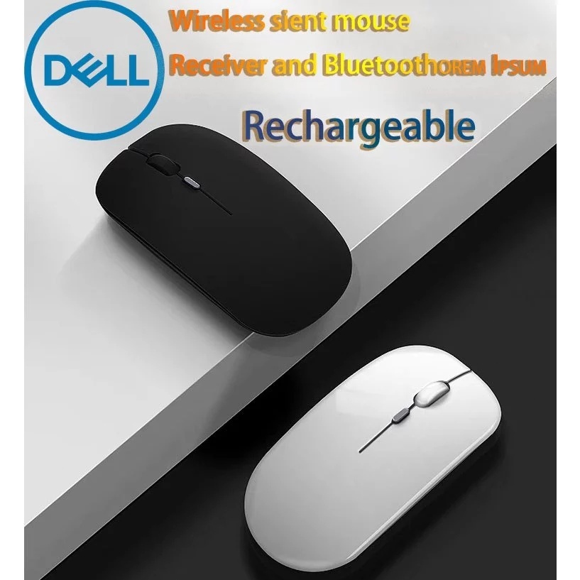 Rechargeable Bluetooth Wireless Ultra-Thin Silent Mouse for Laptop PC 2 ...