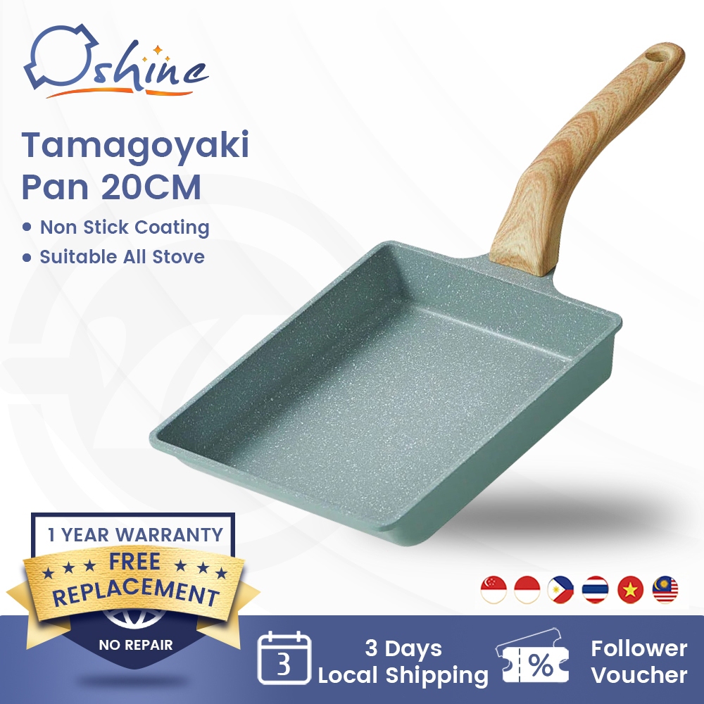 Oshine Non Stick Tamagoyaki Pan Kawali Flat Egg Frying Pan For ...