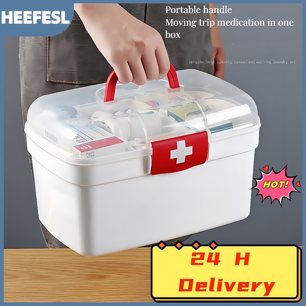 HEEFESL Box Medical Family First Aid Kit Box Medicine Storage Box ...