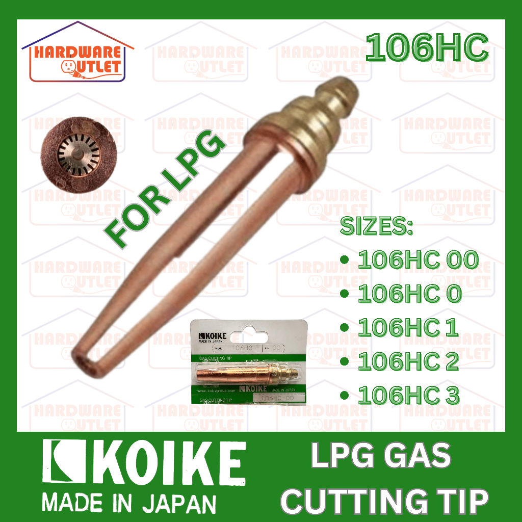 Koike LPG GAS Cutting Tip 106HC 00,0,1,2,3 MADE IN JAPAN Original ...