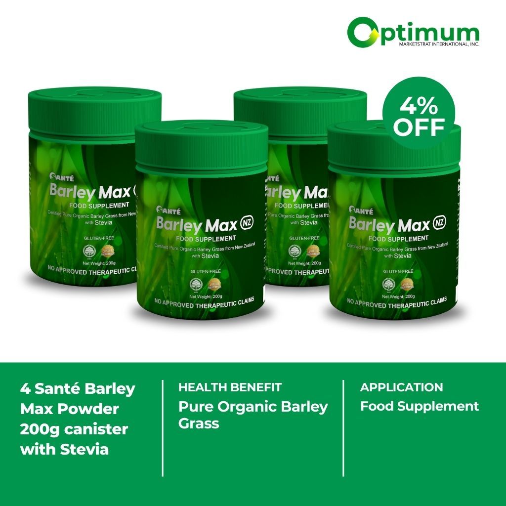Sante Barley Max Powder 200g canister with Stevia Certified Organic ...