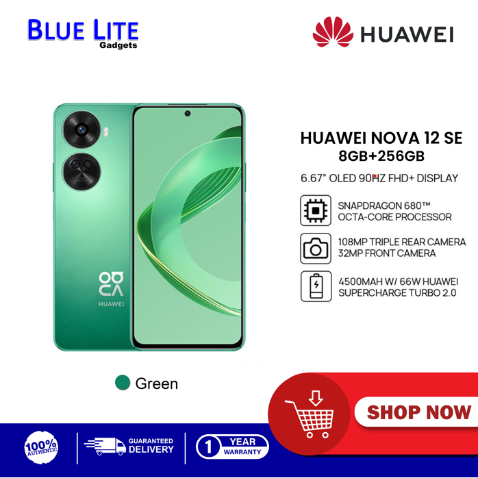 HUAWEI NOVA 12SE SMARTPHONE | FREE: BLUEBUDS EARBUDS | 8GB RAM + 256GB ...