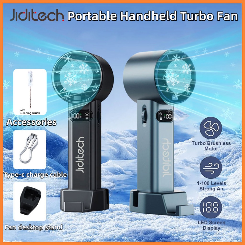 Jiditech 4800mAh High-speed Fan 100 Gear Adjustable Handheld Turbo Fan ...