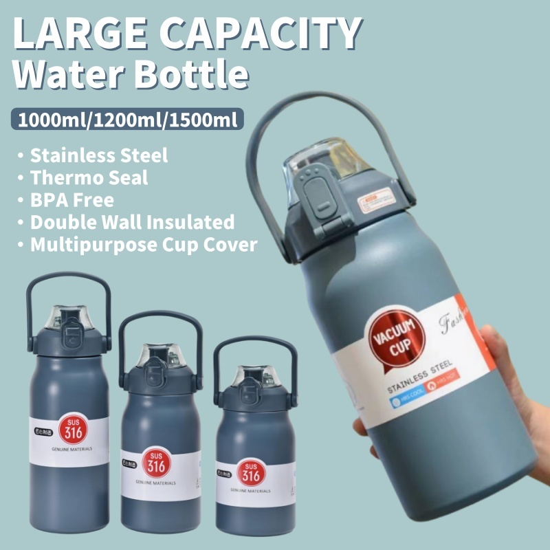 Tumbler Insulated Vacuum 1000ml-1800ml Stainless Steel ThermosTumbler hot and cold with Straw ...