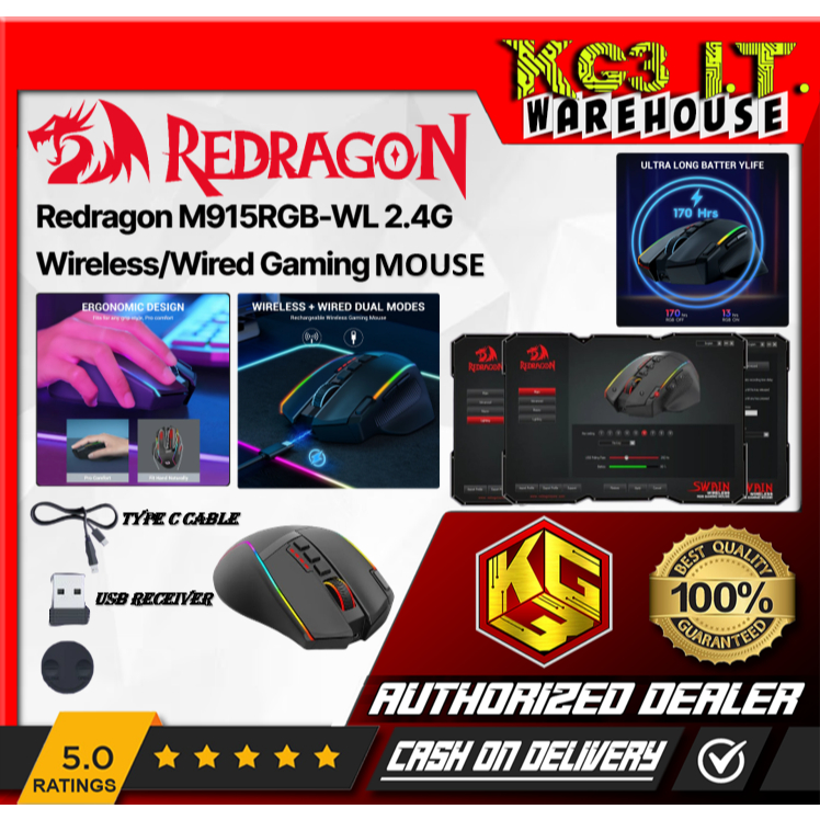 REDRAGON M915-RGB SWAIN WIRED GAMING MOUSE | Shopee Philippines