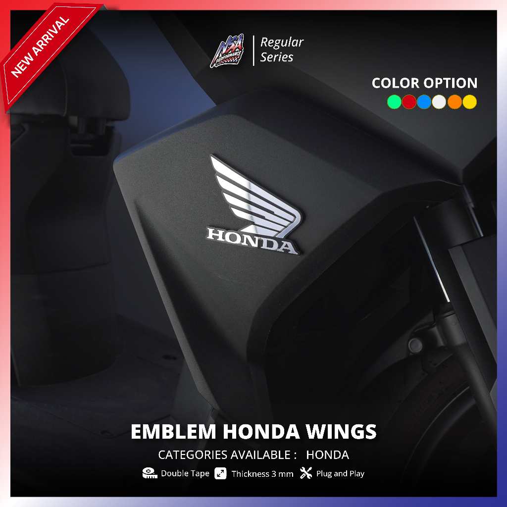 NSA HONDA WINGS EMBLEM 3D LOGO EMBLEMS - (1 SET LEFT/RIGHT) | Shopee ...