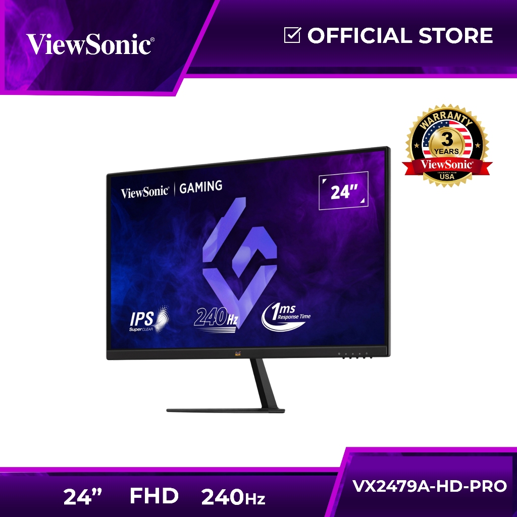 ViewSonic VX2479A-HD-PRO 24" Full HD 1920 x 1080 240Hz IPS Technology ...