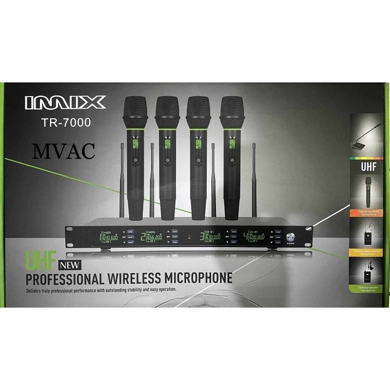 IMIX By Trident TR-7000 4pcs. Professional UHF Wireless Microphone ...
