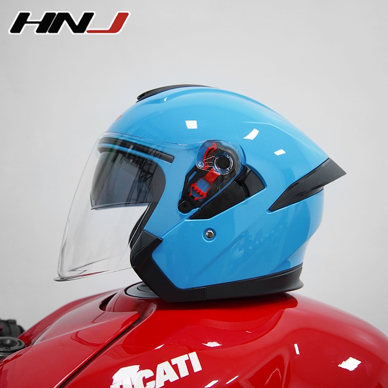 HNJ A4-006-H Plain Dual Visor Helmet Motorcycle Half Face HelmetFor Men And Women | Shopee ...
