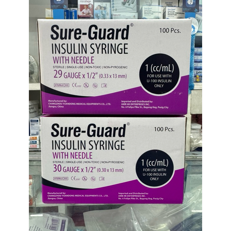 Medical Insulin Syringe G29 x 1cc/ml, G30 x 1cc/ml Sold per Box, Sure ...
