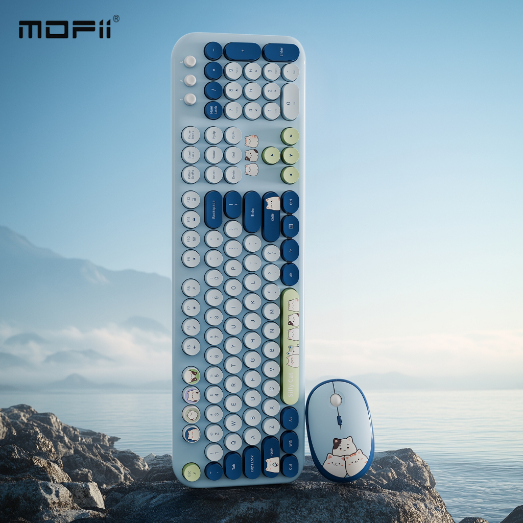 Mofii Silly Cat Personalized Cartoon Design Wireless Keyboard and Mouse ...