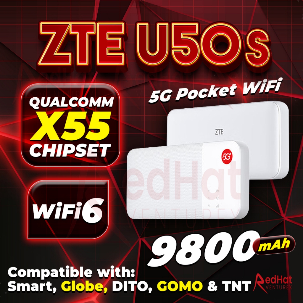 ZTE U50S 5G POCKET WIFI W/ 9800MAH BATTERY (QUALCOMM X55) | Shopee ...