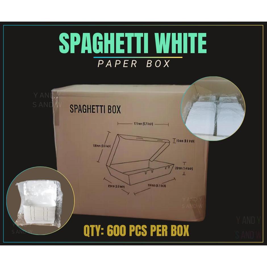Paper Spaghetti Take-out Box, White, Coated, 600 Pieces WHOLESALE per ...
