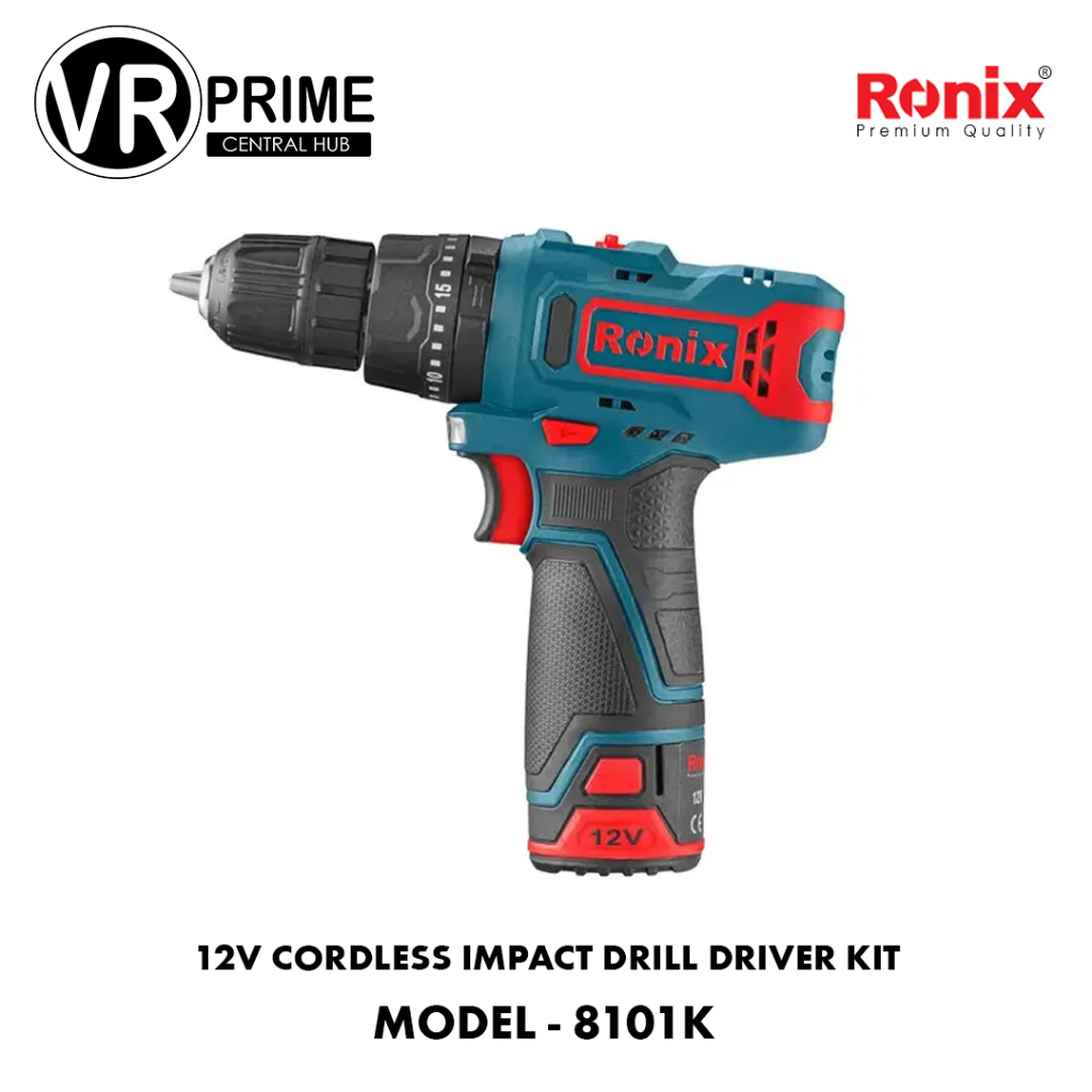Ronixv® By VR Prime - Cordless Impact Drill Driver Kit, (WITH BATTERY ...