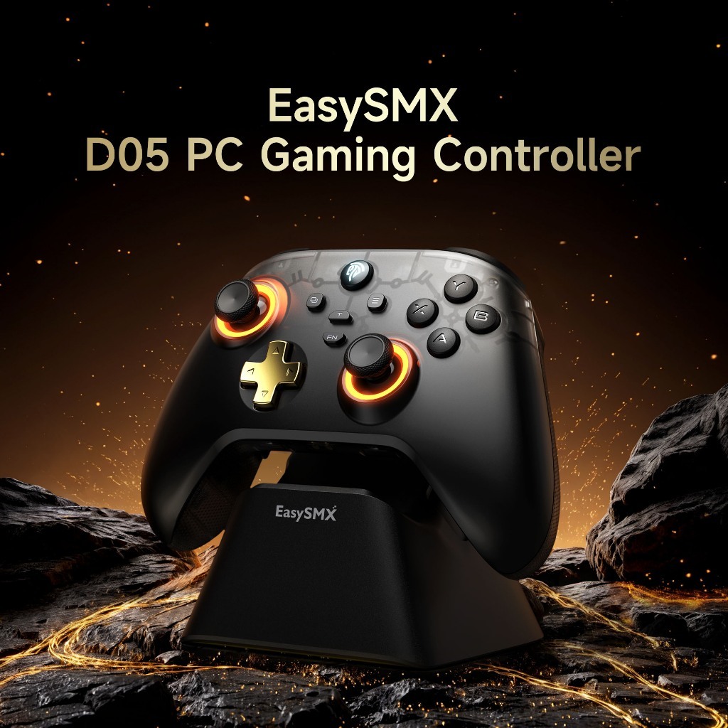 EasySMX D05 Wireless Game Controller Gamepad RGB Hall Effect Joysticks For PC/Switch/iOS/Android ...