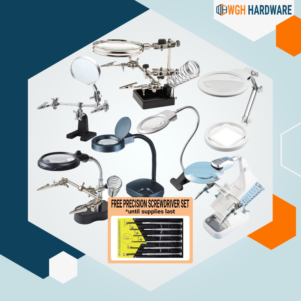 WGH Soldering Magnifying Glass LED Lamp Shade Ring Light Large ...