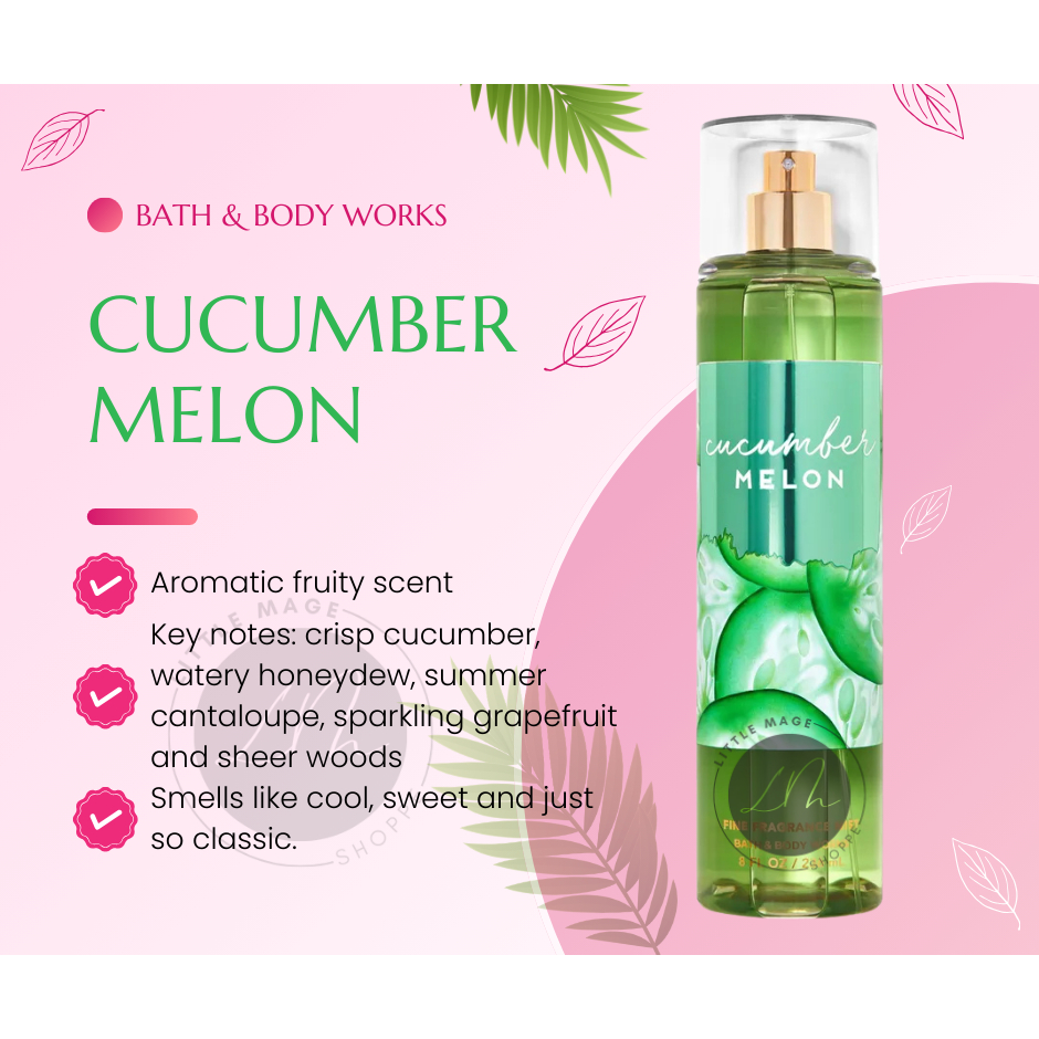 BATH & BODY WORKS | BBW CUCUMBER MELON FINE FRAGRANCE MIST 236 mL | Shopee Philippines