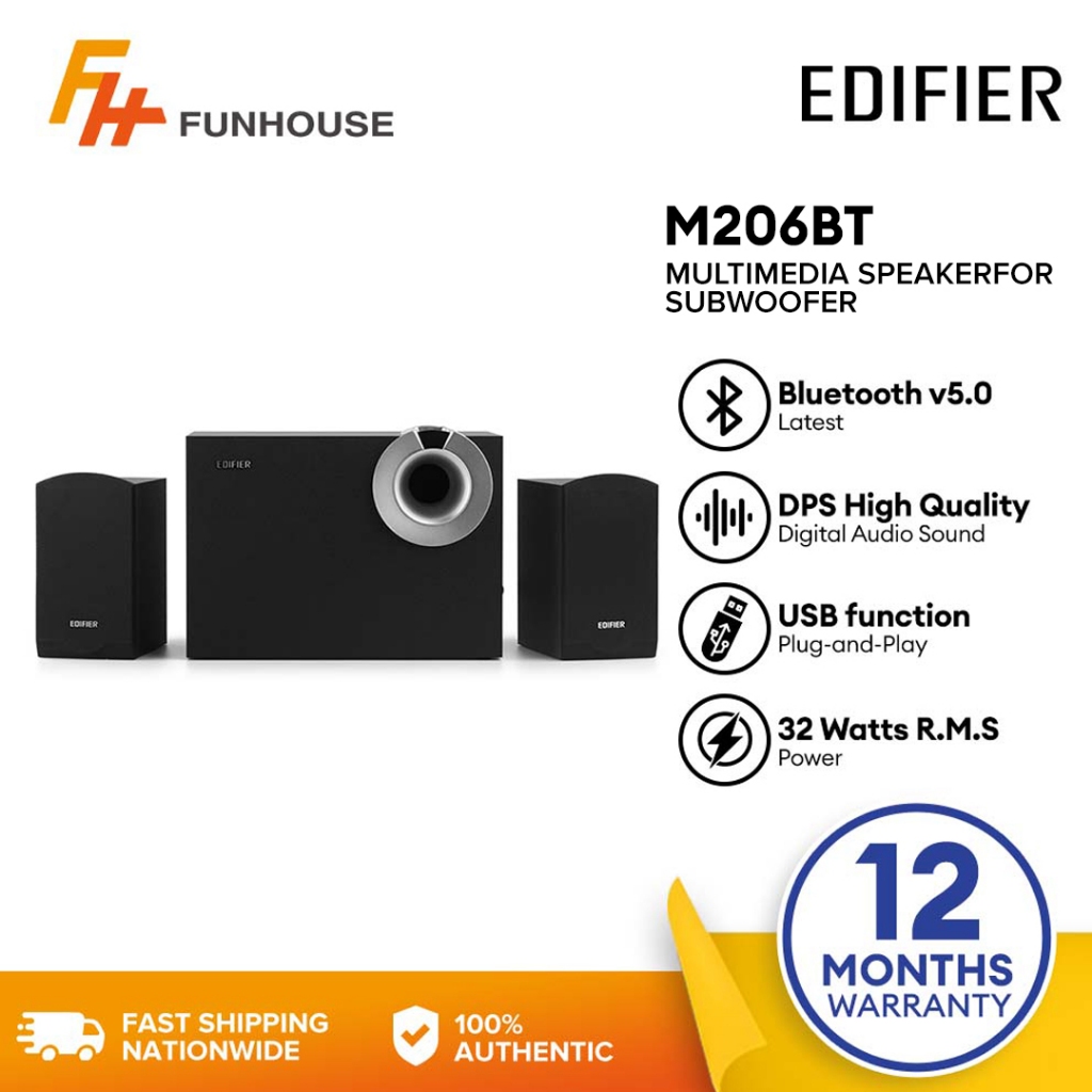 Funhouse | Edifier M206Bt Bluetooth Speaker Audio Super Subwoofer 3D ...