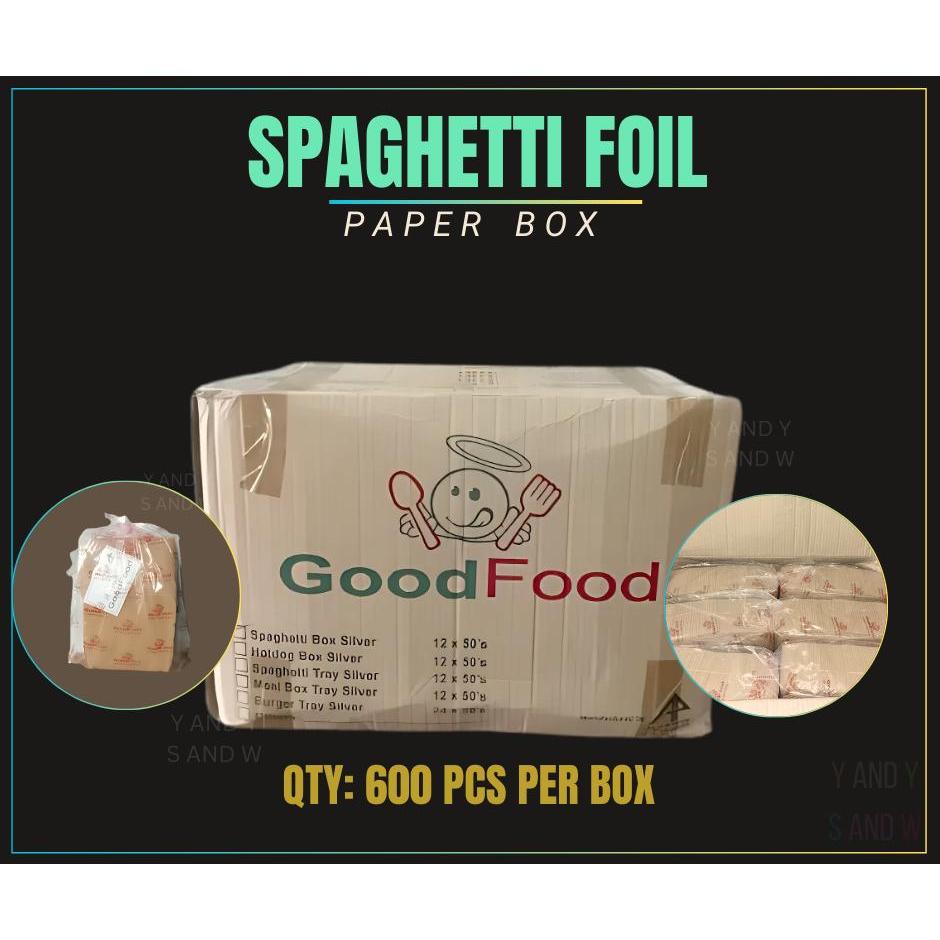Spaghetti Box foil-coated, Silver Paper Take-out box, (600 Pieces ...