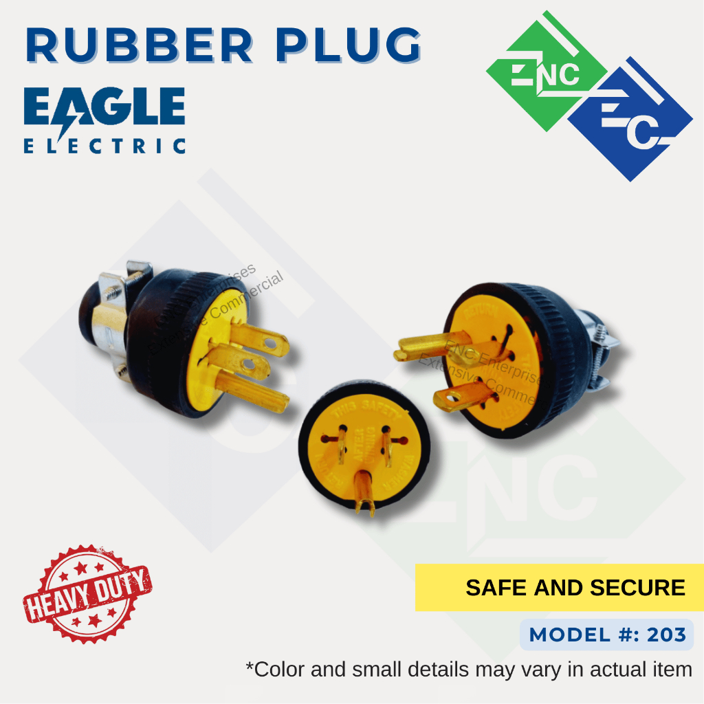 3-Prong CAT Type B Rubber Plug | Eagle Brand | Original | Heavy Duty ...