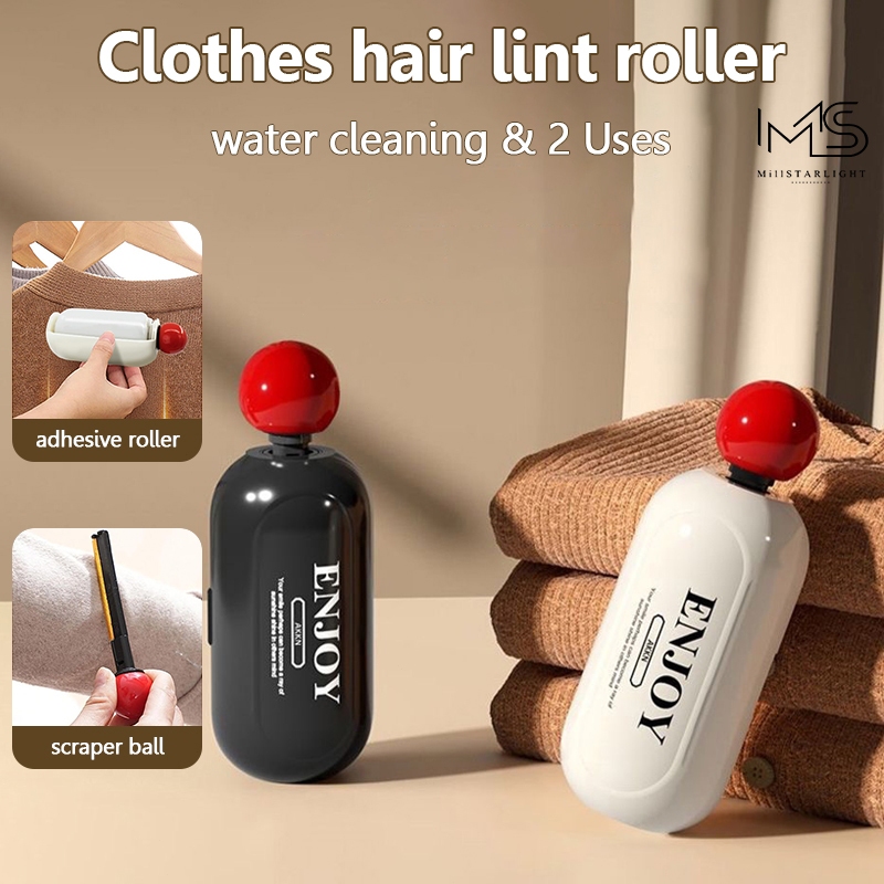 Clothes Hair Lint Roller Sticker Roller Reusable Washable 2in1 Pet Hair ...