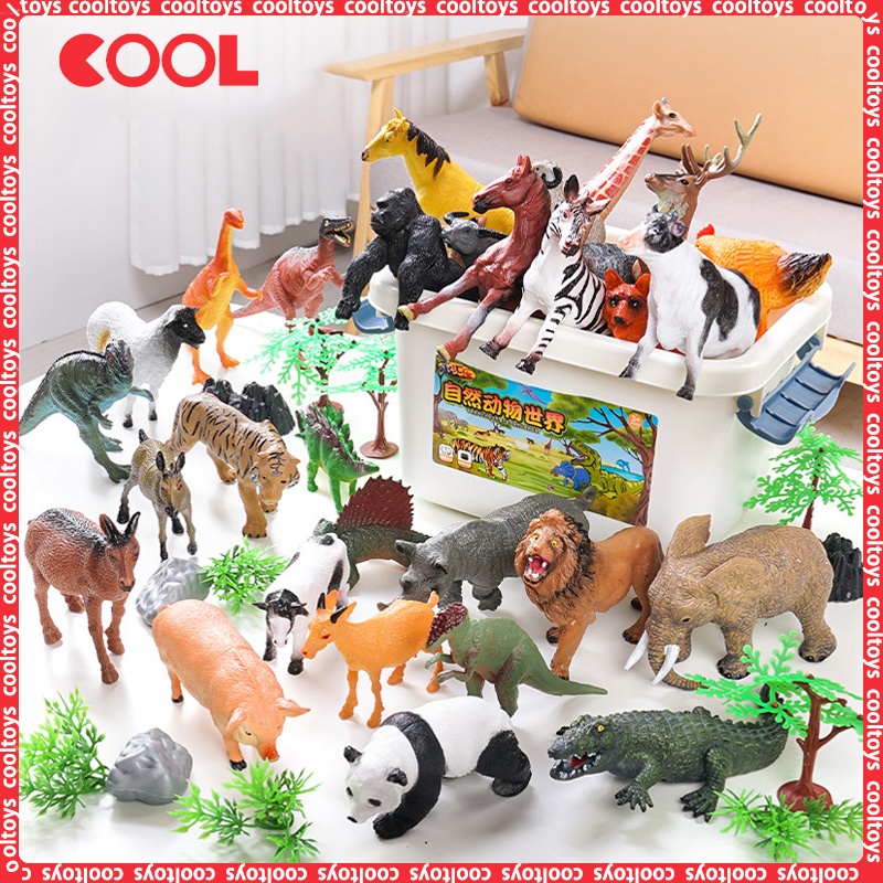 Animals Figures Zoo Toy Set Farm Animals Giraffe Lion Panda Animal Toys ...