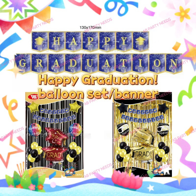 32pc Sulit Graduation Balloon Banner Complete Party Set Happy ...