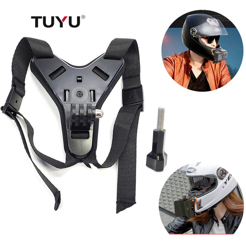 TUYU Full Face Helmet Chin Mount Holder for GoPro Hero SJCAM 7 ...