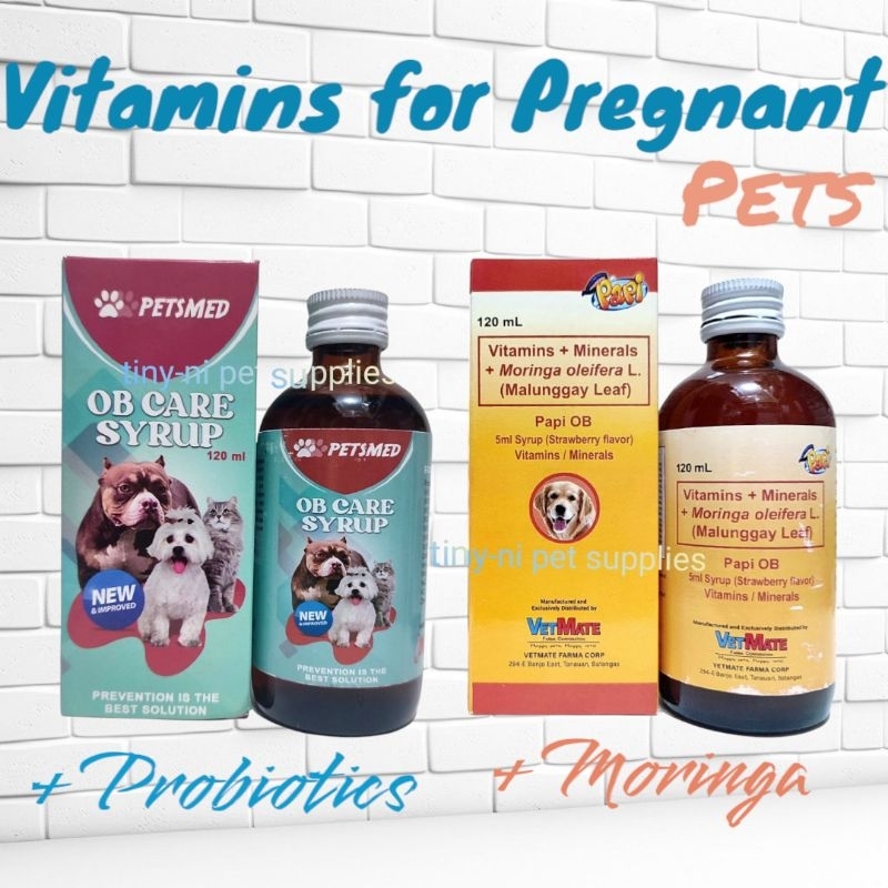Vitamins for Pregnant Pets Dogs and Cats| OB Care Syrup 120ml and Papi ...