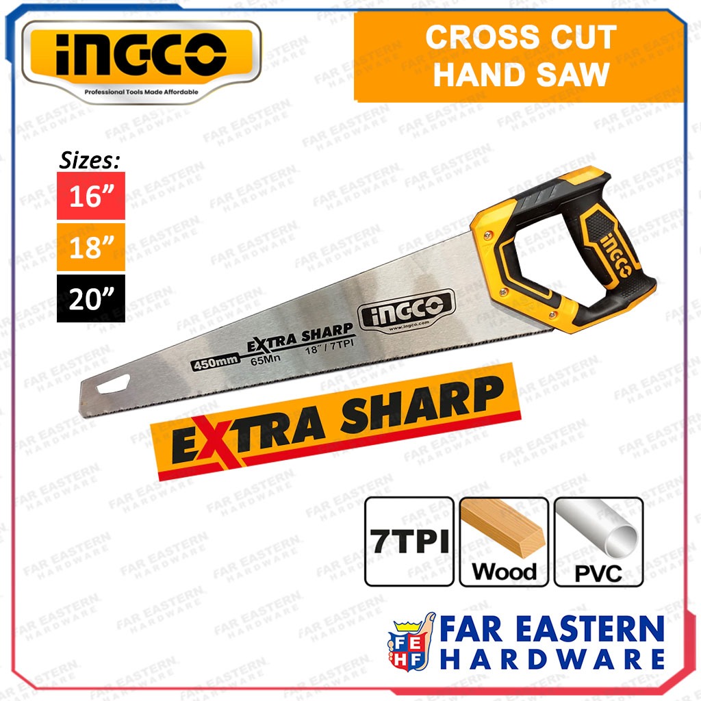INGCO Crosscut Hand Saw 16" | 18" | 20" INHT | Shopee Philippines