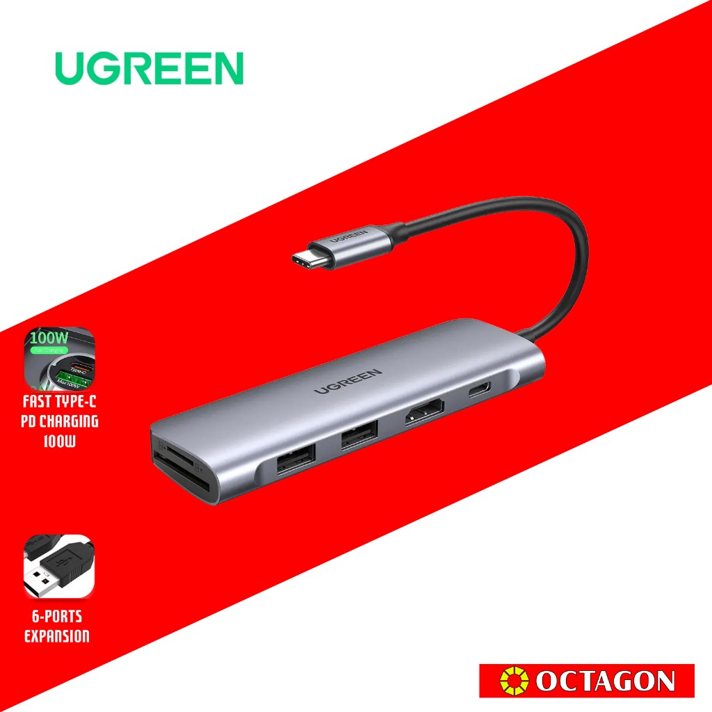 UGREEN CM195/70411 6IN1 USB-C HUB | Shopee Philippines