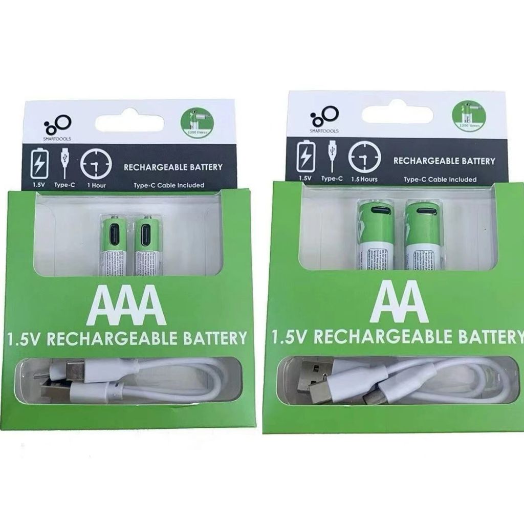 Smartoools 1.5V Double AA/AAA Lithium Type C Lithum-Ion Battery ...