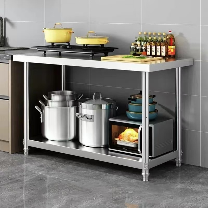 Household Kitchen Thicken 304 stainless steel worktable rack 2-3 layers ...