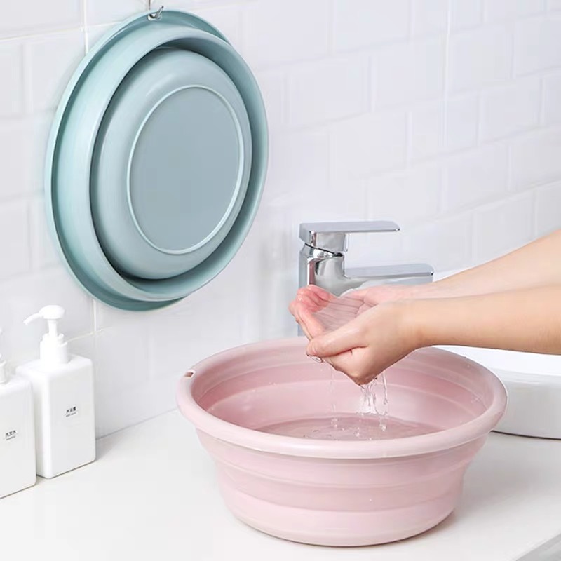 Large Silicone Collapsible Folding Bucket Foldable Wash Basin Space ...