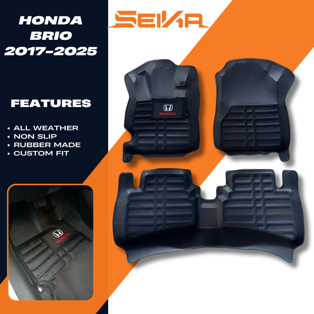 Honda Brio car mat 2017-2025 Premium Diamond Deep Dish Matting Car ...